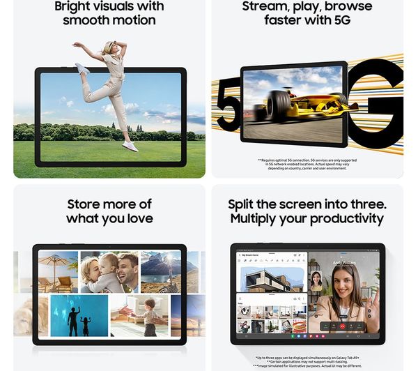 SAMSUNG Galaxy Tab A9+ 11" Tablet - 128 GB, Navy - X210 128GB - Currys ...