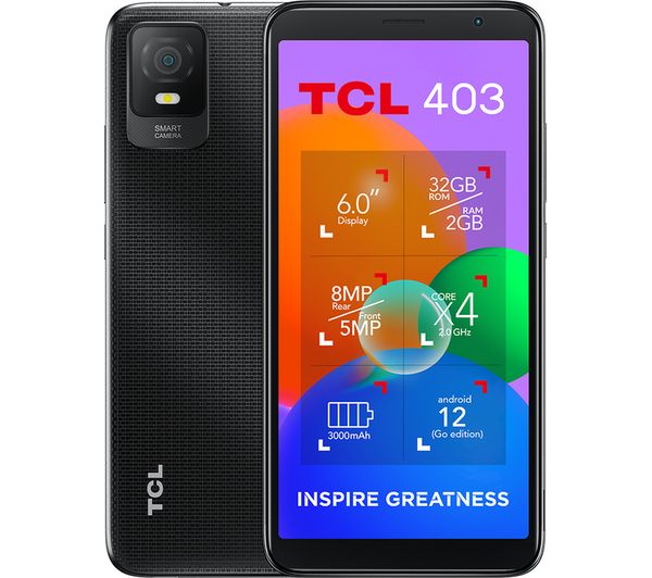 T431D - TCL 403 - 32 GB, Prime Black - Currys Business