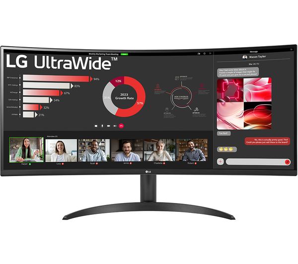 LG UltraWide 34WR50QC-B.AEK Quad HD 34" Curved VA LCD Monitor - Black ...