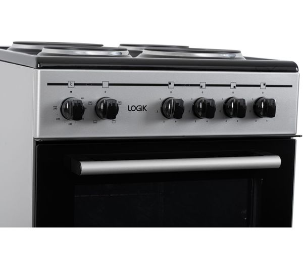 LOGIK LFSE50S25 50 cm Electric Solid Plate Cooker - Silver - - Currys ...