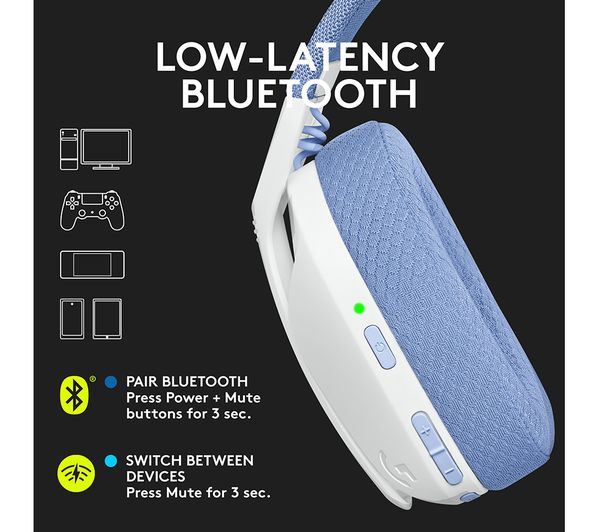LOGITECH G435 Wireless Gaming Headset - White - 981-001074 - Currys ...