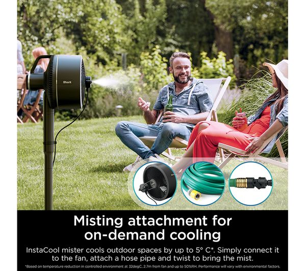 SHARK FlexBreeze FA220UK Portable 11.3" Hybrid Pedestal Fan - Charcoal ...