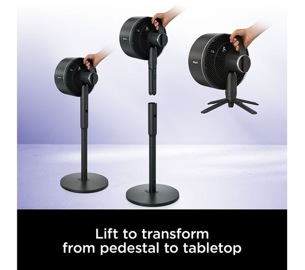 SHARK FlexBreeze FA220UK Portable 11.3" Hybrid Pedestal Fan - Charcoal ...