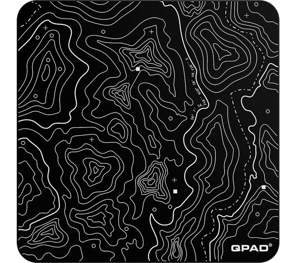 QPAD Obsidian Glass Superglide Mouse Mat - Black & White, Large ...
