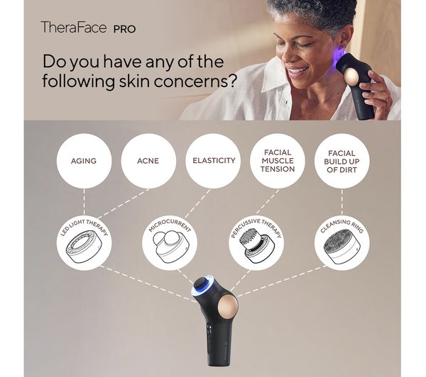 THERABODY TheraFace Pro Face Massager - Black - TF02224-01 - Currys ...