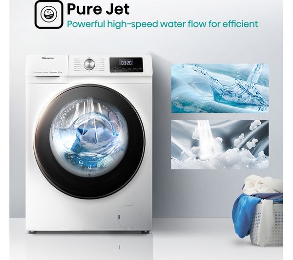 HISENSE 3 Series WDQA8014EVJM 8 kg Washer Dryer - White - WDQA8014EVJM ...