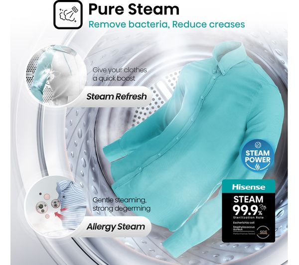 HISENSE 3 Series WDQA8014EVJM 8 kg Washer Dryer - White - WDQA8014EVJM ...