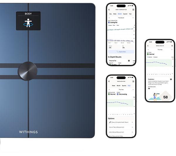 WITHINGS Body Comp Bathroom Scale - Black - WBS12-BLACK-ALL-INTD ...