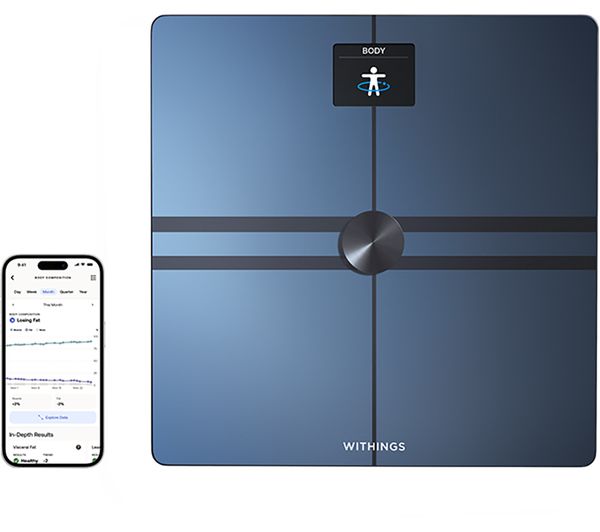WITHINGS Body Comp Bathroom Scale - Black - WBS12-BLACK-ALL-INTD ...