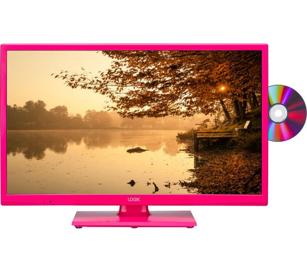 LOGIK L24HEDP15 24" LED TV with Built-in DVD Player - Pink - - Currys ...