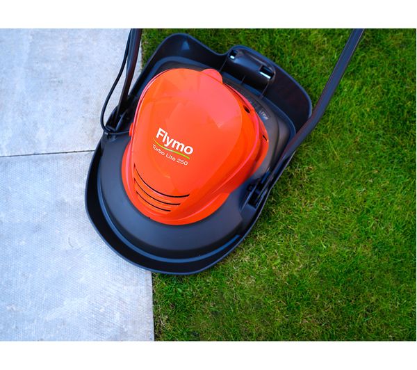 FLYMO Turbo Lite 250 Corded Hover Lawn Mower - Orange & Black ...