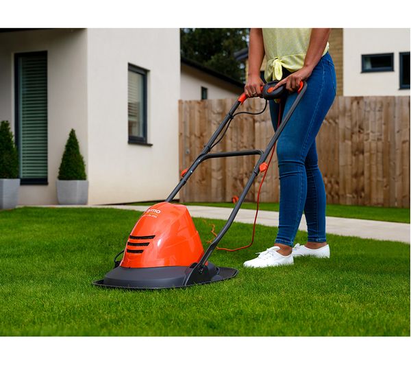 FLYMO Turbo Lite 250 Corded Hover Lawn Mower - Orange & Black ...