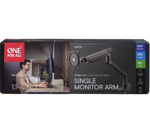 ONE FOR ALL DM7110 Full Motion 13-35" Monitor Desk Mount - Black ...