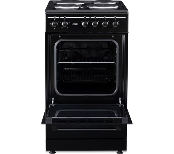 LOGIK LFSE50B25 50 cm Electric Solid Plate Cooker - Black - - Currys ...