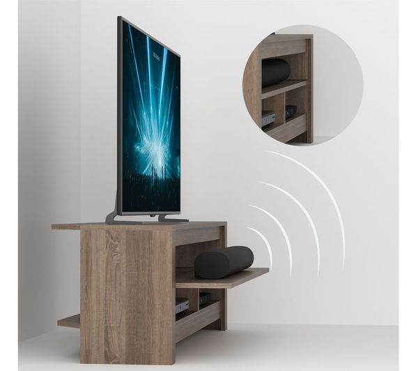 AVF Calibre Sound 1200 mm TV Stand with Sliding Soundbar Shelf Rustic Sawn Oak CAS120GO Currys Business