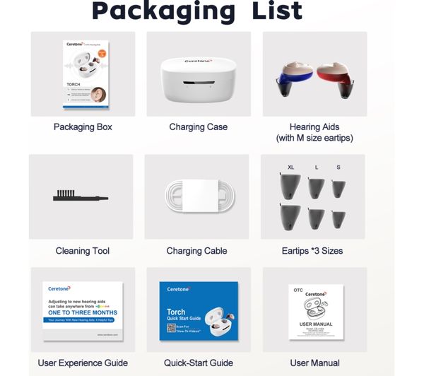 CERETONE CE-A18A Torch In-Ear Canal Hearing Aids - Beige - CE-A18A ...