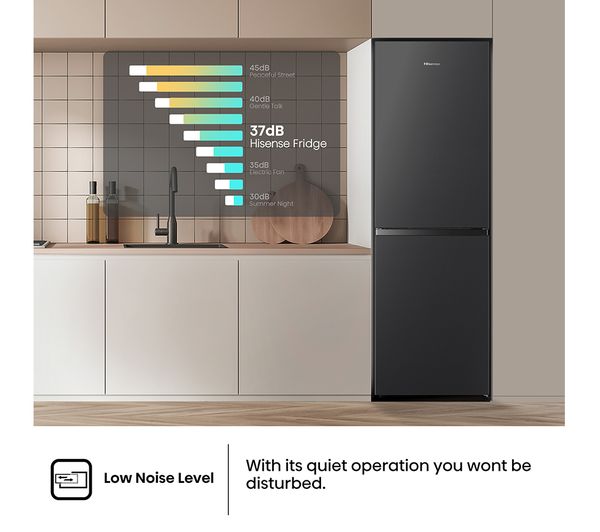 HISENSE RB327N4BBE 50/50 Fridge Freezer - Black & Steel - RB327N4BBE ...