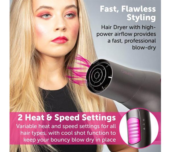 CARMEN Neon C81128 Hair Dryer, Straightener & Curling Tong Set - Grey ...