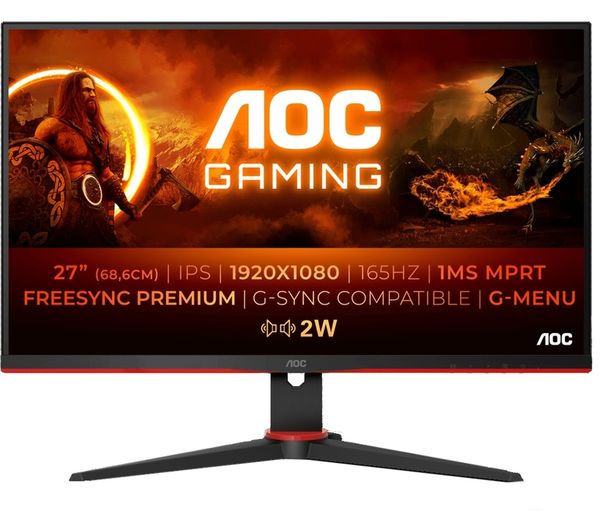 AOC 27G2SPAE/BK Full HD 27" IPS LCD Gaming Monitor - Black & Red ...
