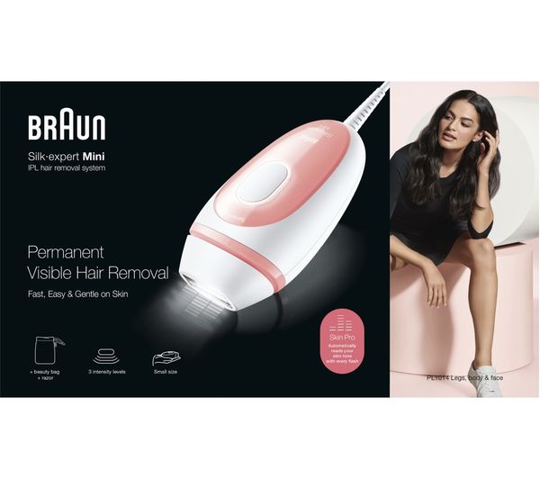 BRAUN Silk-expert Mini PL1014 IPL Hair Removal System - White & Pink - BRAIPL1014 - Currys Business