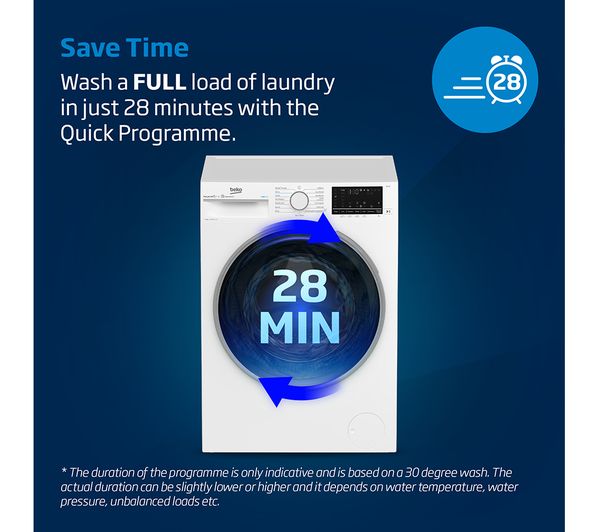 BEKO Pro EnergySpin AquaTech B5W59411AG Bluetooth 9 kg 1400 Spin ...