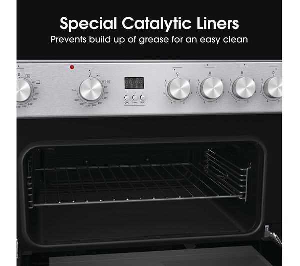 HISENSE HDE3211BXUK 60 cm Electric Ceramic Cooker - Black & Stainless ...