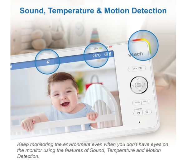 VTECH RM7766HD 7" LCD Screen Smart Video Baby Monitor - White - 307703 ...