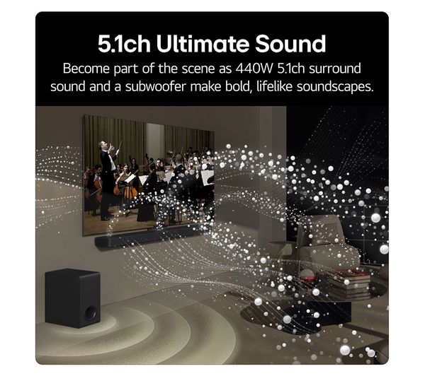 LG US60TR 5.1 Wireless Sound Bar - US60TR.AGBRLLK - Currys Business