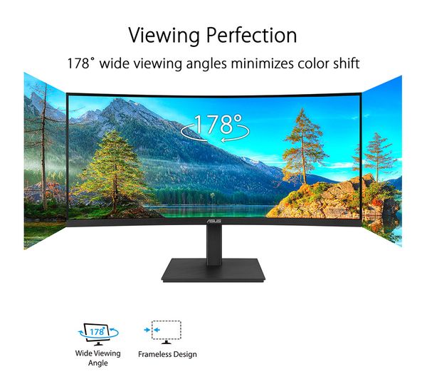 ASUS VA34VCPSN Wide Quad HD 34" Curved VA LED Monitor - Black - 123504 ...
