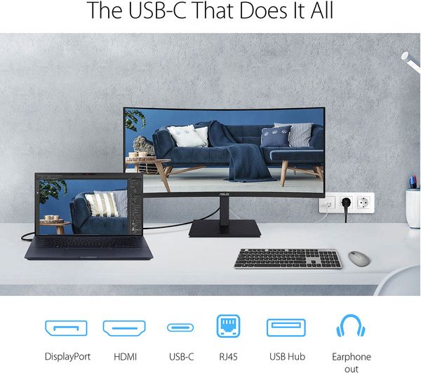 ASUS VA34VCPSN Wide Quad HD 34" Curved VA LED Monitor - Black - 123504 ...