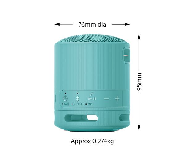 SONY SRS-XB100 Portable Bluetooth Speaker - Blue - 4548736146143 ...