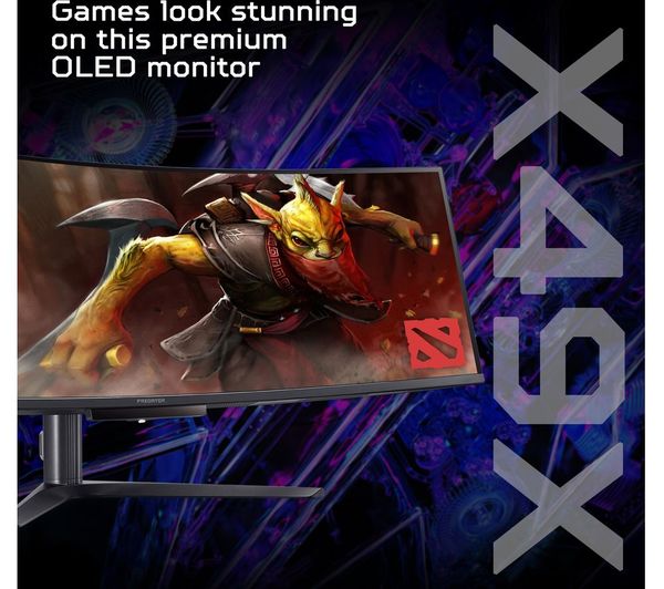 ACER Predator X49X Dual Quad HD 240HZ 49" Curved OLED Gaming Monitor ...