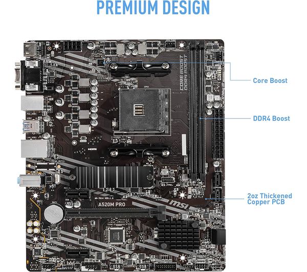 MSI PRIME A520M Pro AM4 Motherboard - 119293 - Currys Business