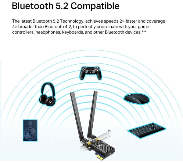 TP-LINK Archer TX20E Wireless & Bluetooth PCIe Card ...