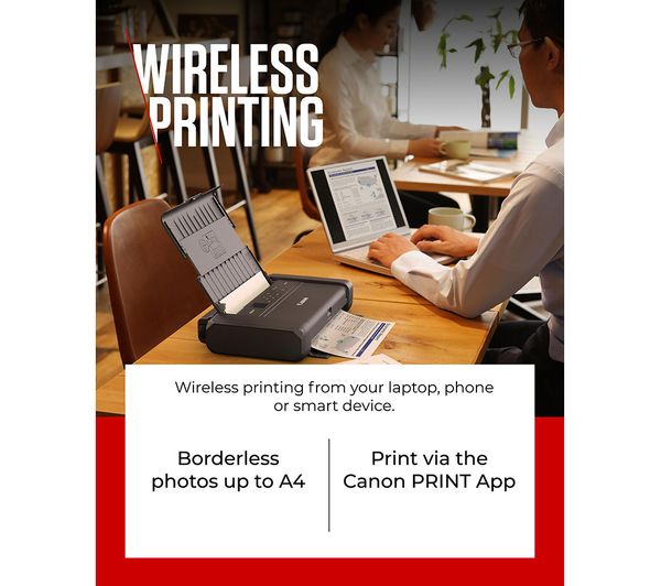 CANON MAXIFY BX110 Wireless Inkjet Portable Printer with Battery ...