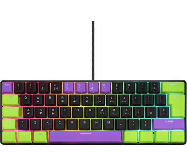 ADX Firefight Core 23 Gaming Keyboard - Black, Green & Pink - - Currys ...