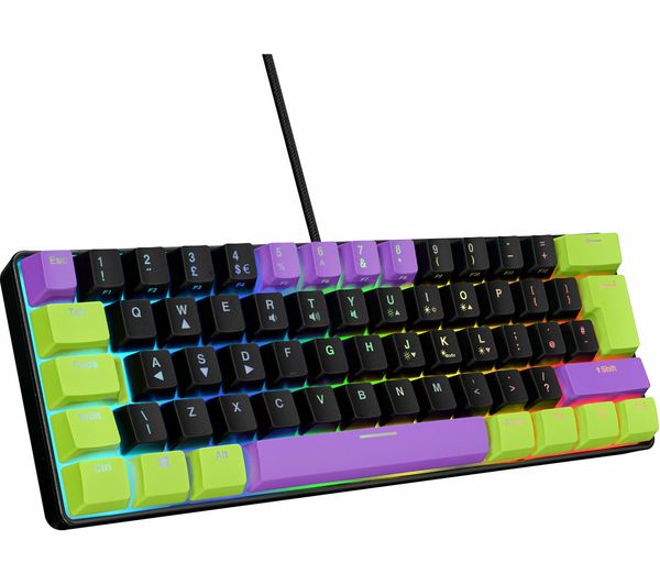 ADX Firefight Core 23 Gaming Keyboard - Black, Green & Pink - - Currys ...